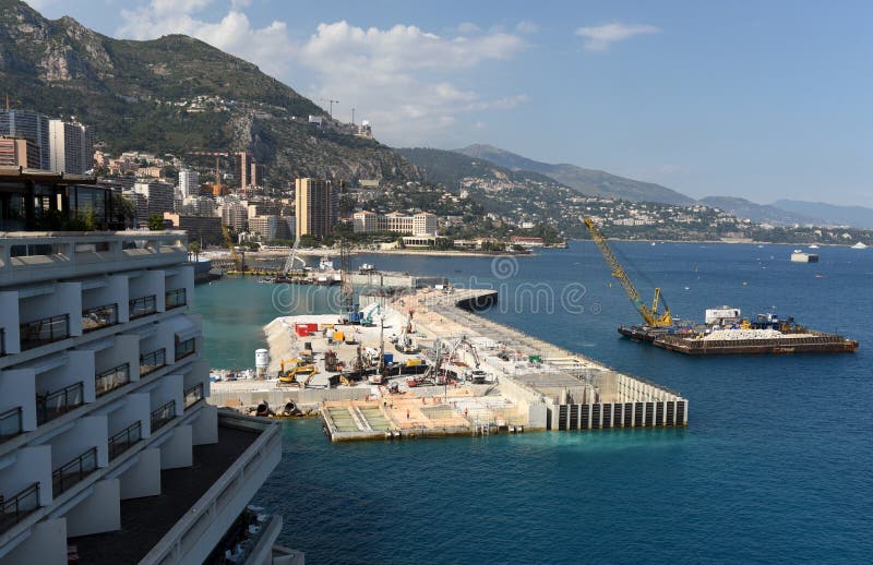 Monaco - June 17, 2019: Building Construction on the Coast of Monaco ...