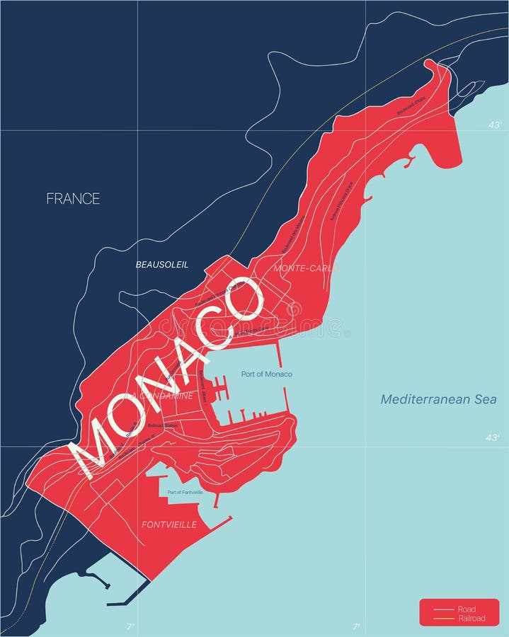 Monaco Gedetailleerde Kaart Die Op Blauwe Rond Gemaakte Wereldkaart ... Monaco Gedetailleerde Kaart Die Op Blauwe Rond Gemaakte Wereldkaart ...