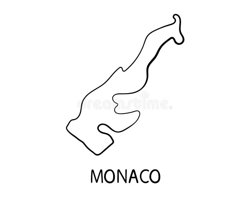 Monaco Map - Hand Drawn Illustration Stock Illustration - Illustration ...