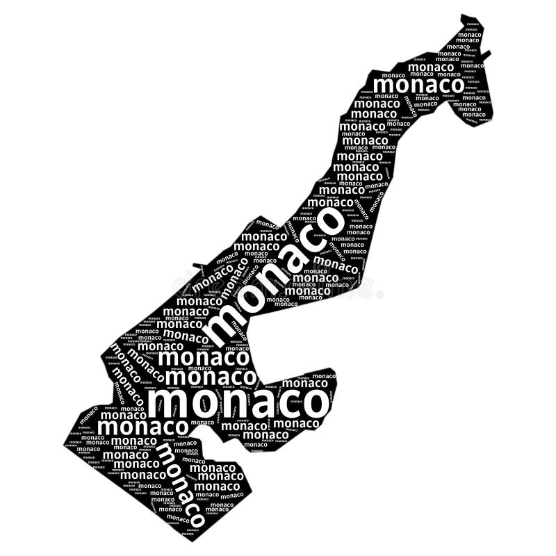 Monaco Map with Name. Isolated White Background Stock Illustration ...
