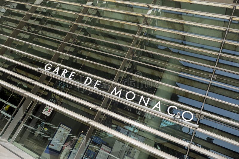 MONACO - MARCH 26, 2018: Sign for Railway Station - (Gare De Monaco ...