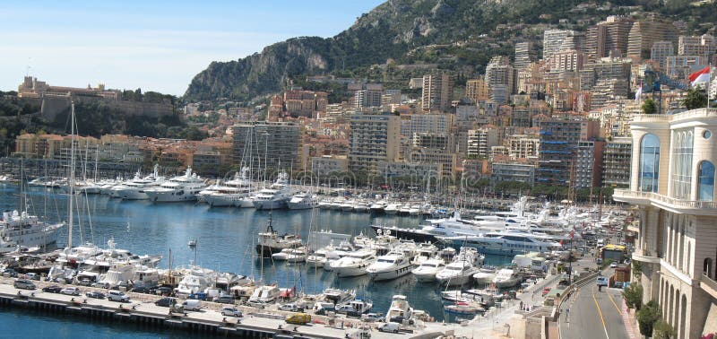 Monaco and Monte Carlo Cityscape and Harbor Aerial View Stock Image ...