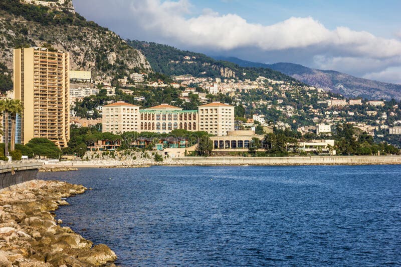 Monaco and Monte Carlo Principality Seafront Stock Image - Image of ...