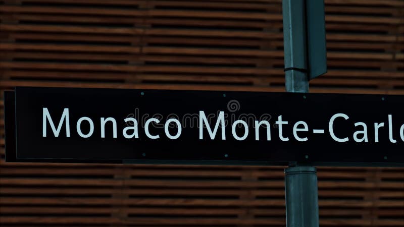 Monaco Monte Carlo Sign at the Monaco Train Statio Stock Footage ...