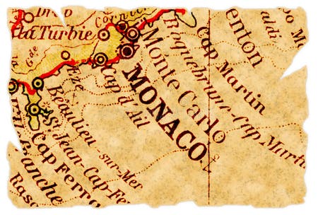 Monaco old map stock photo. Image of page, paper, city - 15977150
