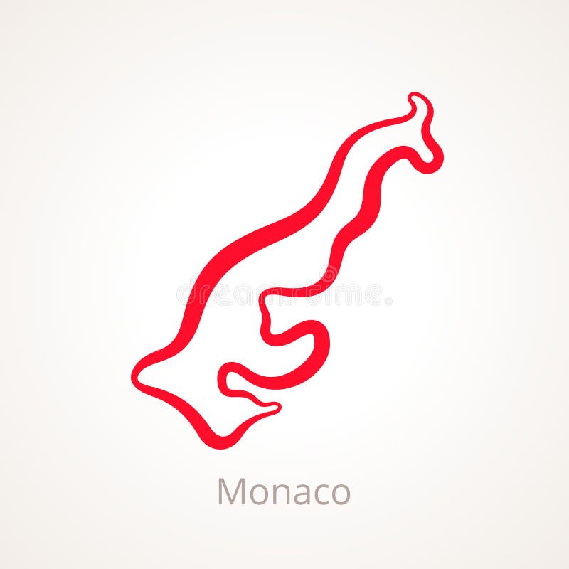 Monaco - Outline Map stock vector. Illustration of monaco - 268523122