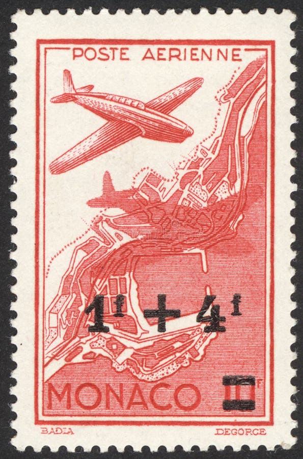 A Postage Stamp Printed in Monaco. Monaco Postage Stamp for Envelope ...