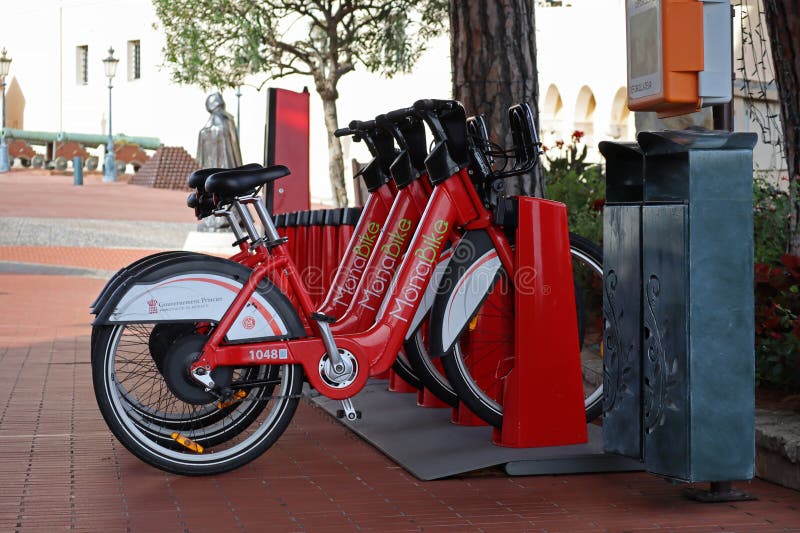 Public Bikes for Rent in the Principality of Monaco Editorial Stock ...
