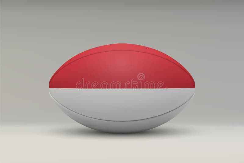 Monaco Rugby Ball with National Flag Design Stock Illustration ...