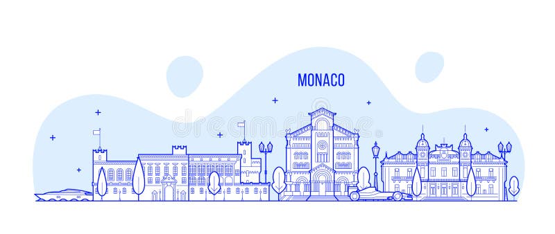 Monaco Skyline City Buildings Vector Stock Vector - Illustration of ...