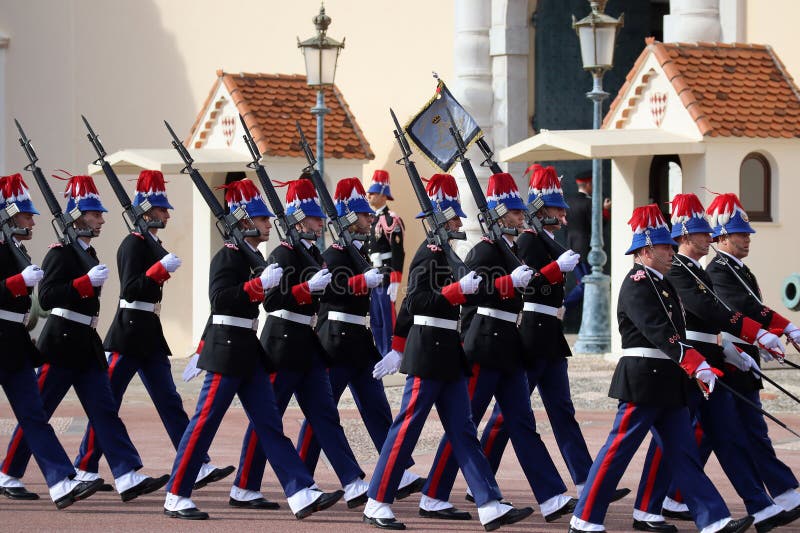 Solemn Guard March at the National Day of Monaco Editorial Photography ...