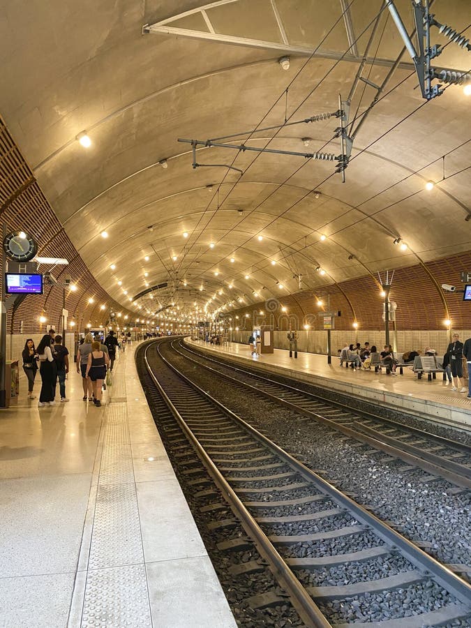 Monaco Train Station Underground, Rail View Editorial Stock Image ...