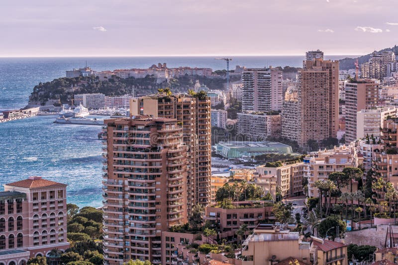 Monaco - View To the Harbour from the Rock Stock Photo - Image of ...