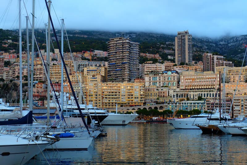 Monaco, view from the sea editorial image. Image of architecture ...