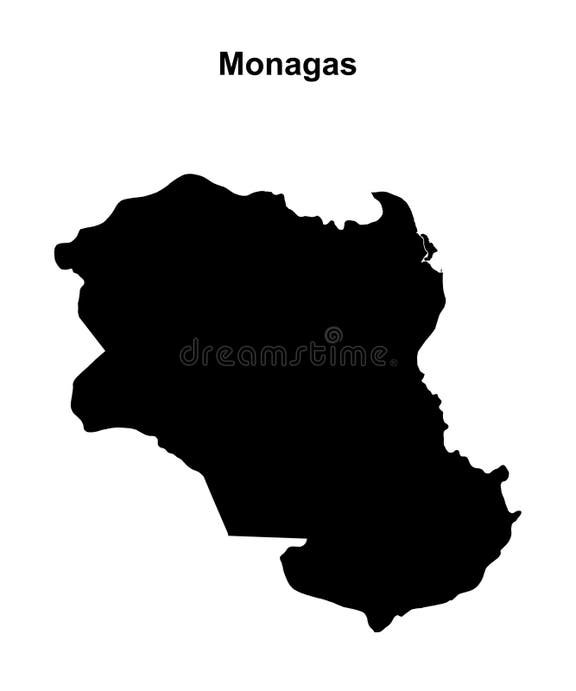 Monagas outline map stock vector. Illustration of contour - 360690013