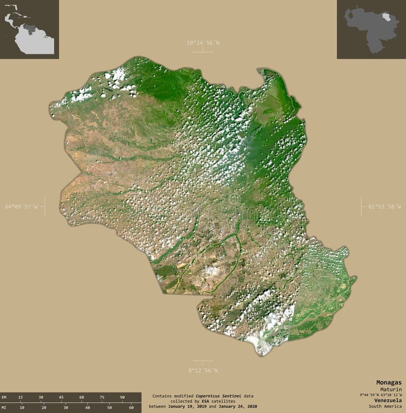 Monagas, Venezuela - Composition. Sentinel-2 Satellite Stock ...