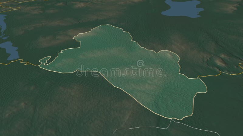 Monaghan, Ireland - Outlined. Relief Stock Illustration - Illustration ...