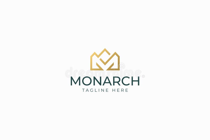 Elegant Monarch Logo Design with Abstract Letter M and Crown Stock ...