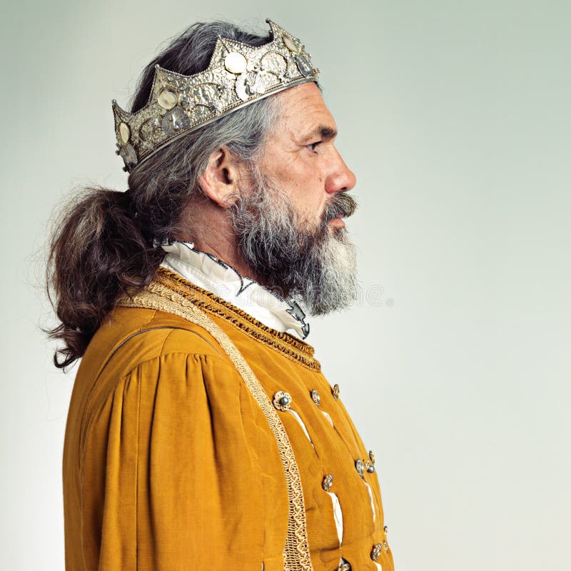 Monarch Absolute. Profile of a Mature King. Stock Photo - Image of gown ...