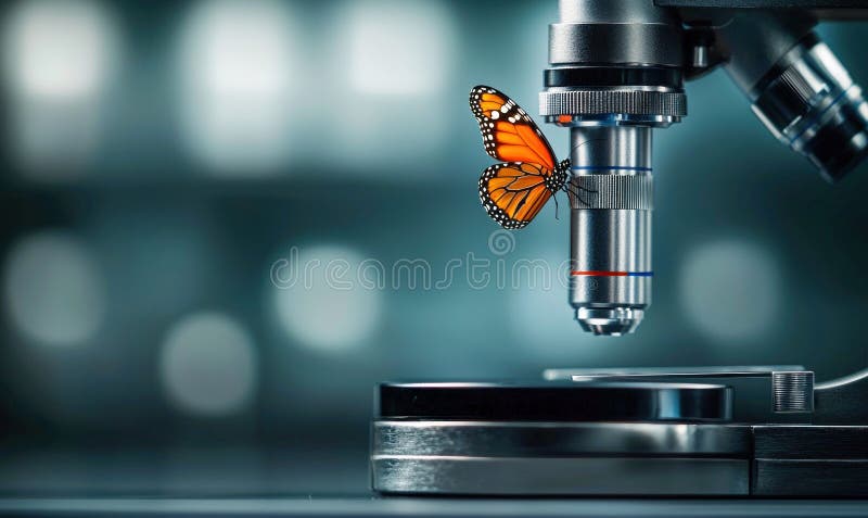 A Monarch Butterfly Alights on a Microscope, Symbolizing the ...