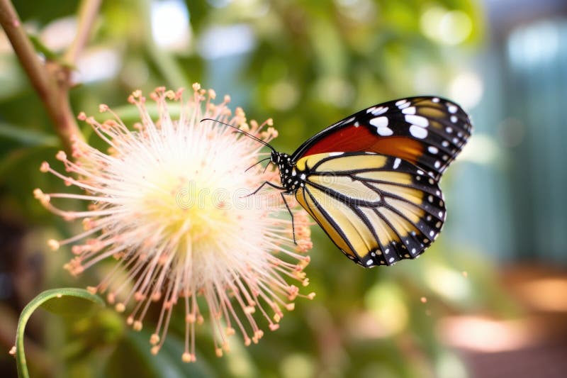 Monarch Butterfly Feeding on Nectar from a Flower Stock Image - Image ...