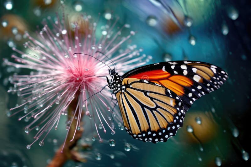 Monarch Butterfly Feeding on Nectar from a Flower Stock Photo - Image ...