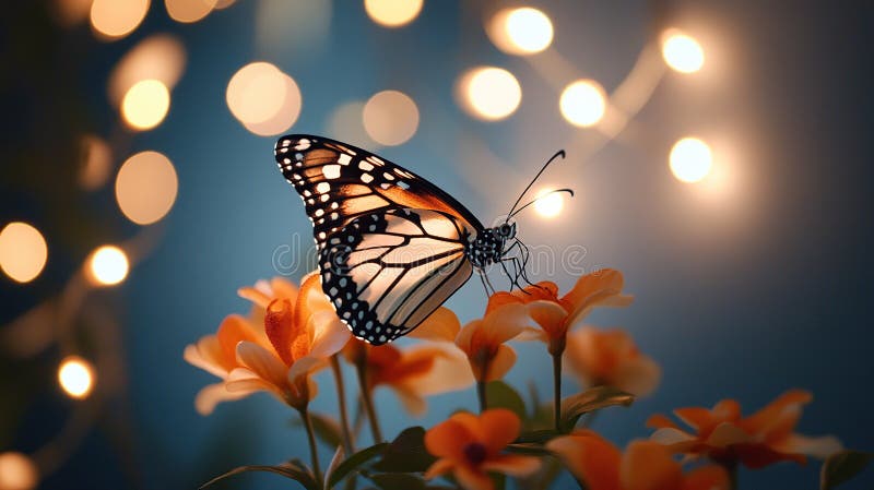 Butterfly Flowers Night Bokeh Lights Stock Photos - Free & Royalty-Free ...