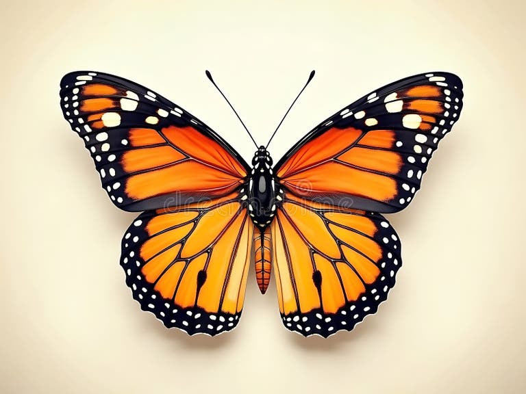 Monarch Butterfly Pattern with Realistic Wing Details Stock ...