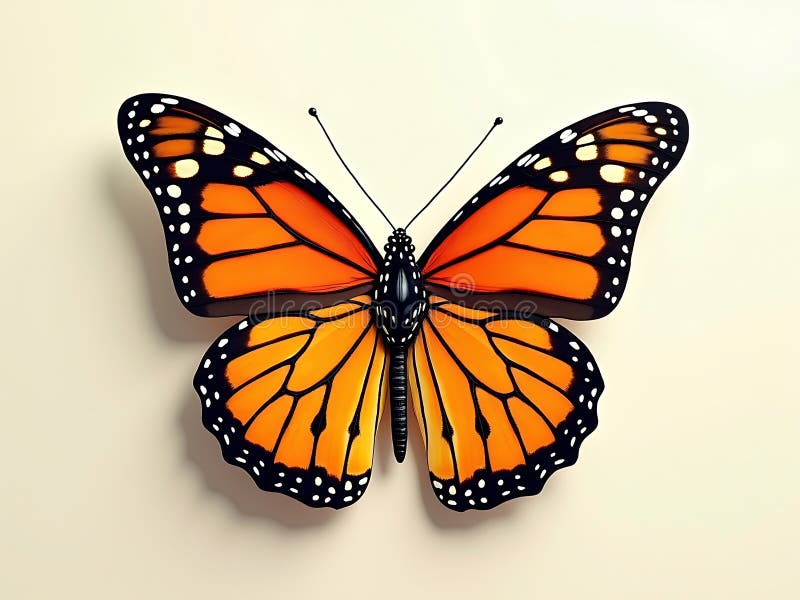 Monarch Butterfly Pattern with Realistic Wing Details Stock ...