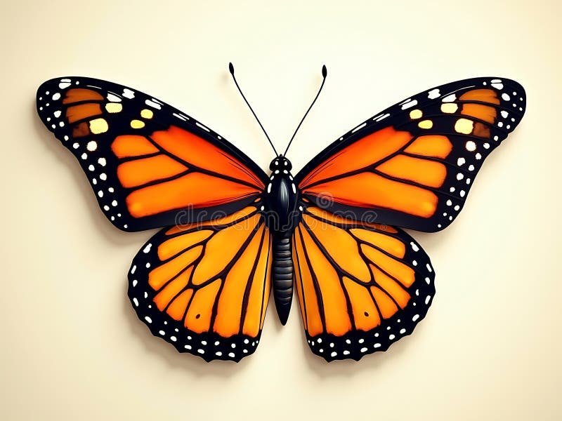Monarch Butterfly Pattern with Realistic Wing Details Stock ...