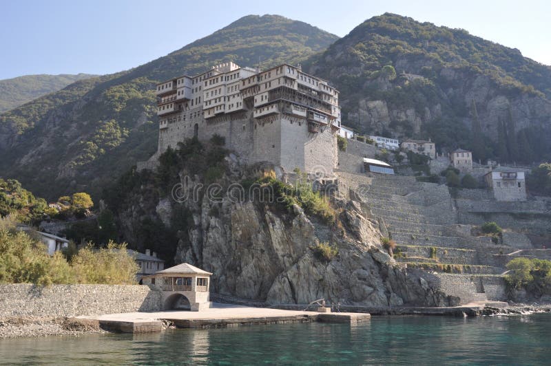 The Monastery of Dionysiou is a Monastery Built on Mount Athos Stock ...
