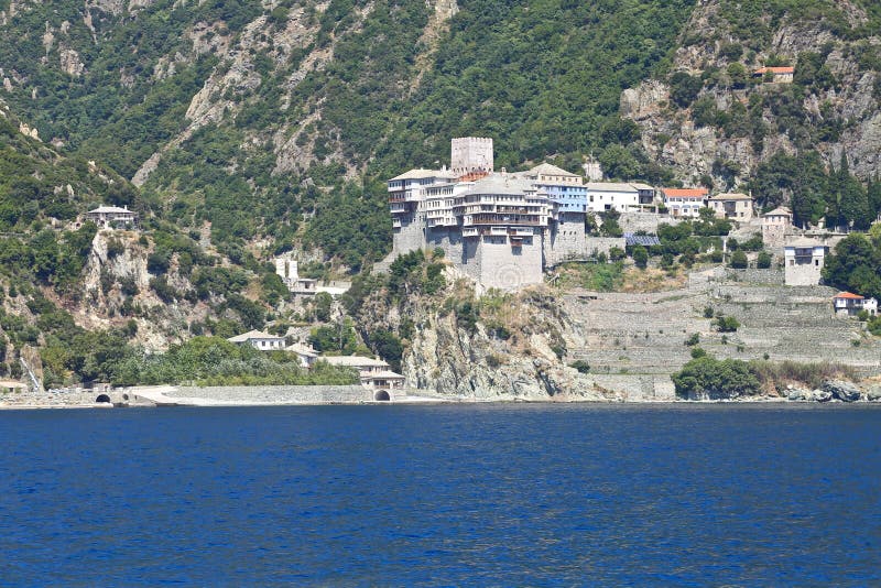 Monasteries on Mount Athos stock photo. Image of mountain - 66668292