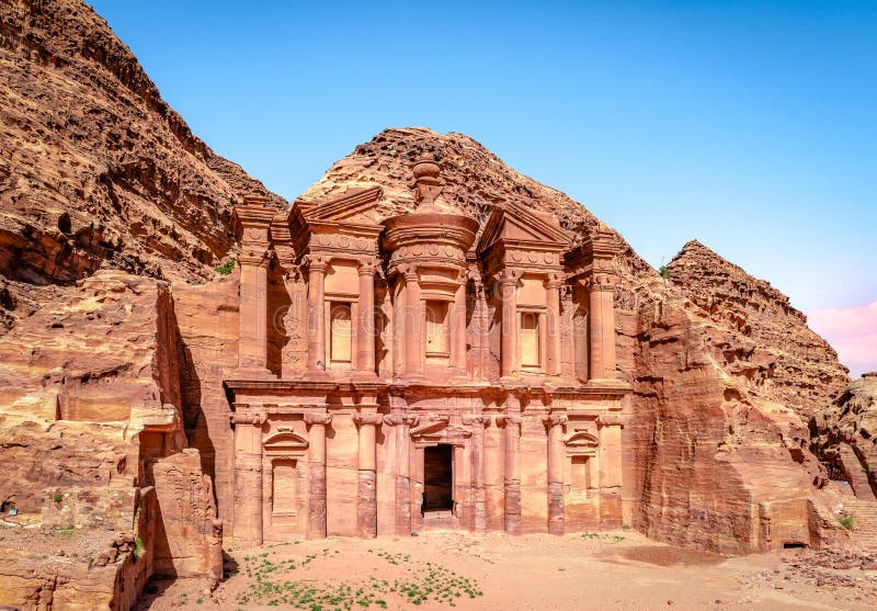 The Iconic Monastery (Ad Deir ) in Petra, Jordan. Stock Photo - Image ...
