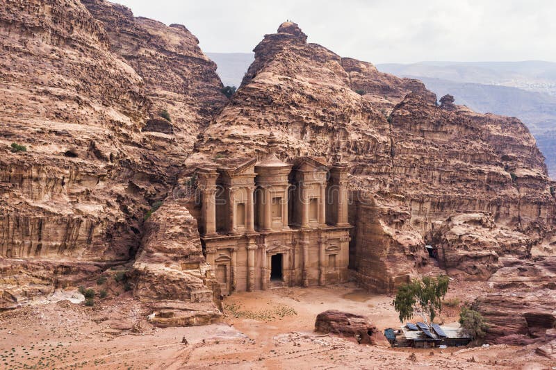 The Monastery (Ad Deir ) View from Above, Petra, Jordan Stock Photo ...