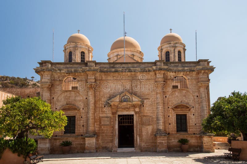 The Monastery of Agia Triada in Crete, Greece Stock Image - Image of ...