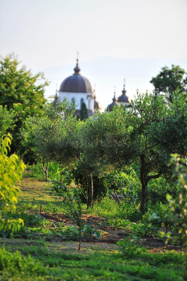 Monastery of Agios Andreas stock photo. Image of medieval - 20239386