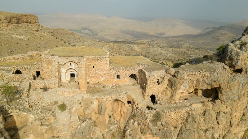 Monastery Architecture Built on a Cliff on a Mountain in an Old and ...