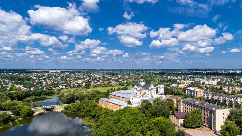 The Monastery of the Bare Carmelites in Berdichev Aerial Day Panorama ...
