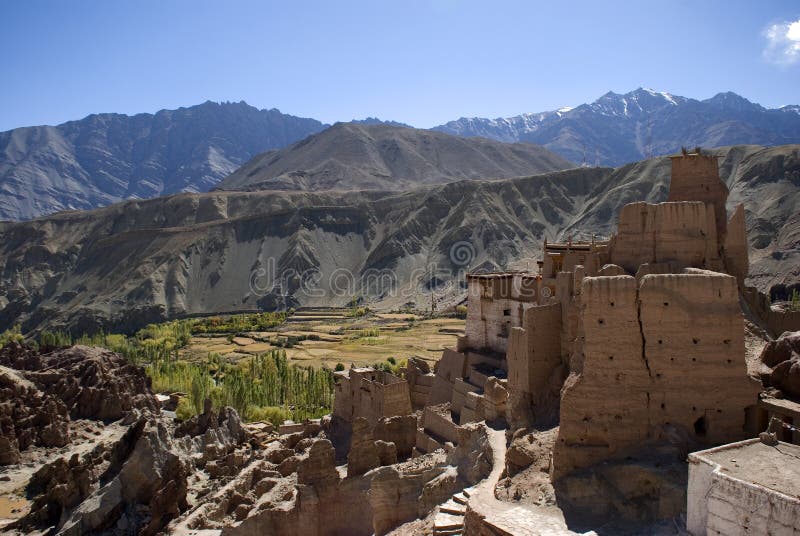 Monastery, Basgo, Ladakh, India Stock Photo - Image of natural ...