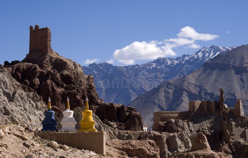 Monastery, Basgo, Ladakh, India Stock Image - Image of indian, monk ...
