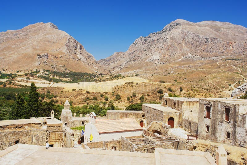 Kato Moni Preveli Monastery in Crete, Greece Stock Photo - Image of ...