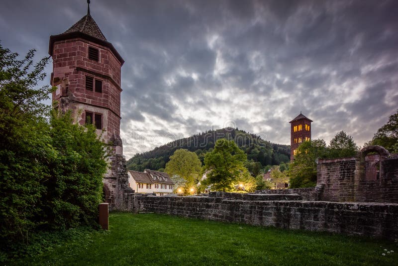 Monastery at Dawn Black Forest Night Time Stock Image - Image of ...
