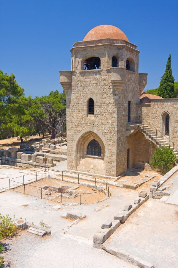 Monastery on a Filerimos Mountain Stock Image - Image of cross ...