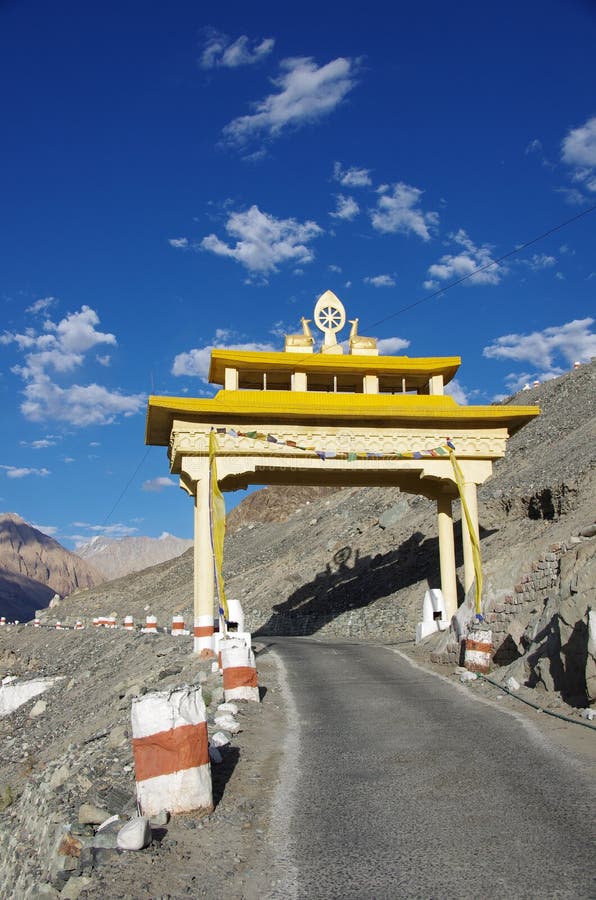 Monastery Gate in Diskit in Ladakh, India Stock Photo - Image of ...