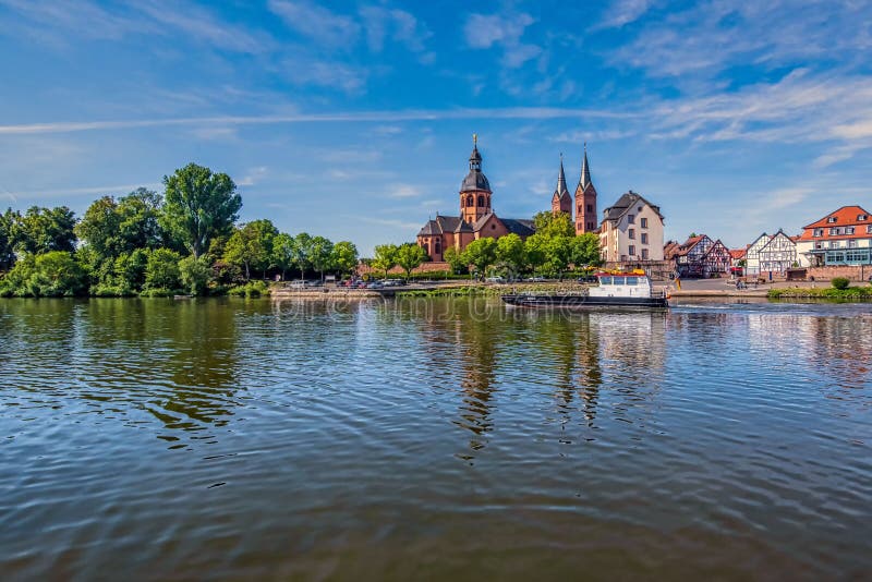Monastery Gate of the Einhard Basilica Reflected on a Pond in ...