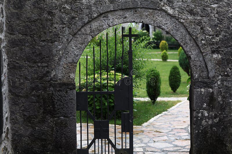 Monastery gate stock image. Image of medieval, castle - 57230669