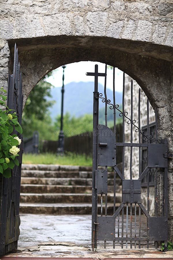 Monastery gate stock photo. Image of door, arch, mediterranian - 58346112