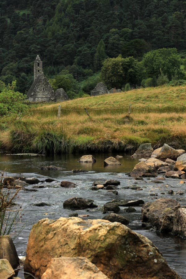 Monastery Glendalough in Ireland Stock Photo - Image of medieval, abbey ...