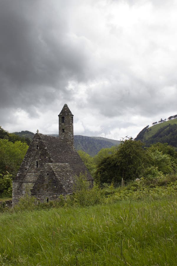 Monastery Glendalough in Ireland Stock Image - Image of abbey, round ...