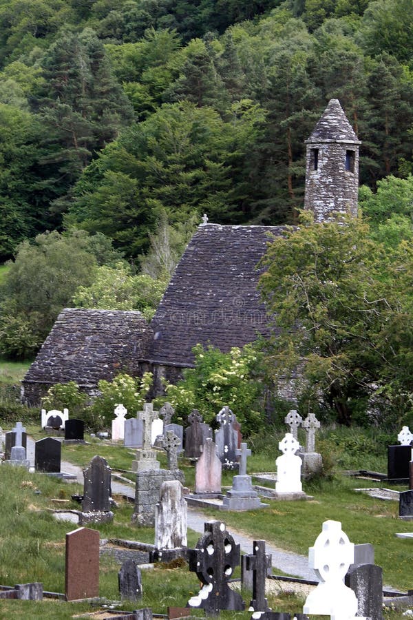 Monastery Glendalough in Ireland Stock Photo - Image of site, christian ...
